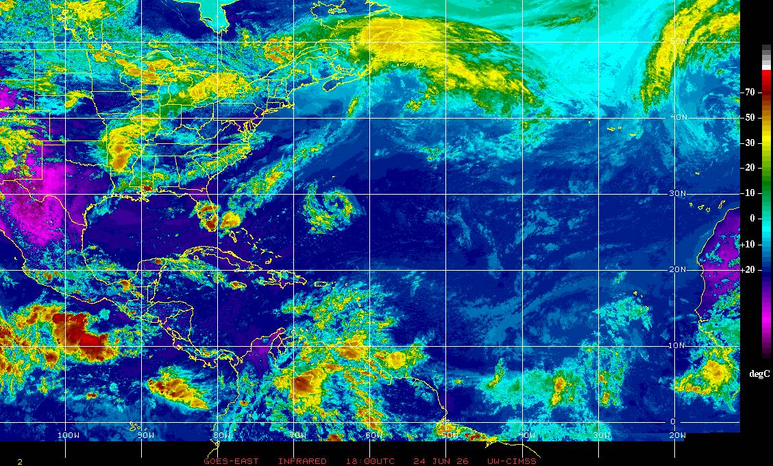 Météo tropicale - Suivi des cyclones et ouragans en Atlantique